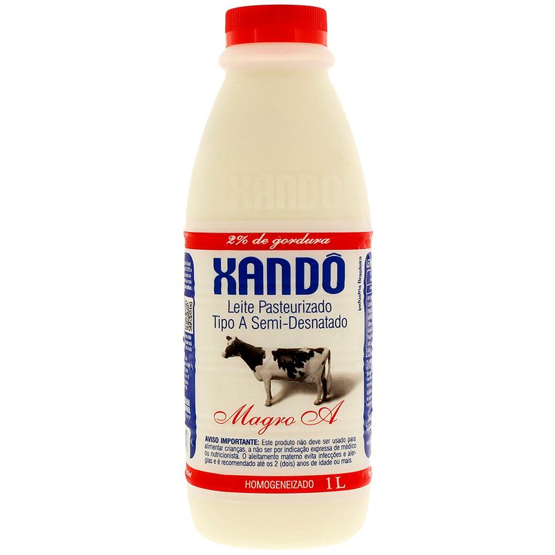Leite Tipo A Semi Desnatado Xandô garrafa 1 Litro - coopsp